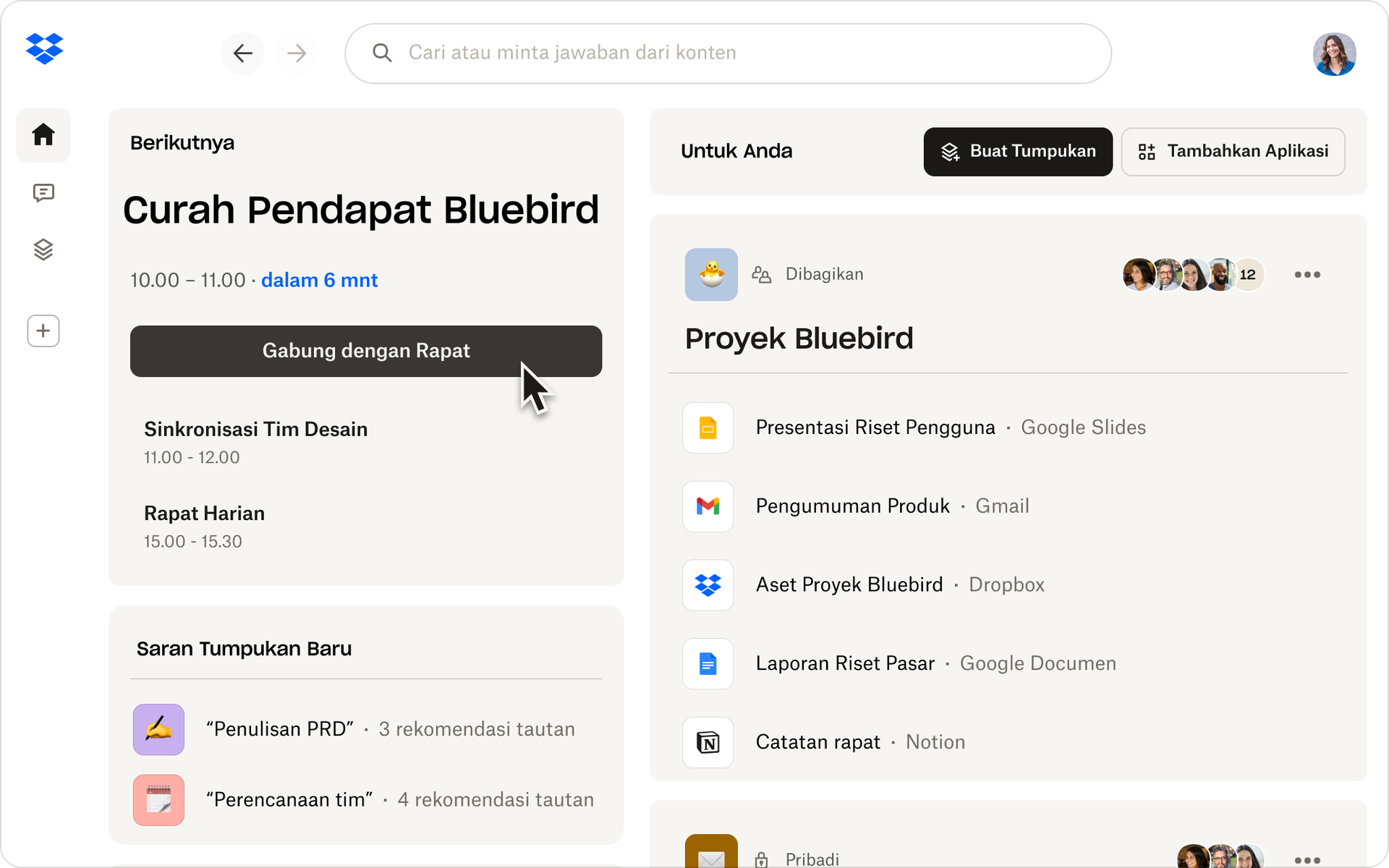 Pembaruan Produk Dropbox