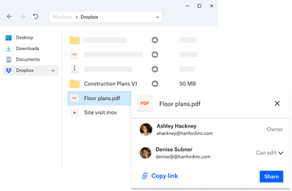 Dropbox Desktop Experience for macOS and Windows