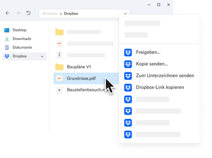 Desktop-Erlebnis von Dropbox für macOS und Windows