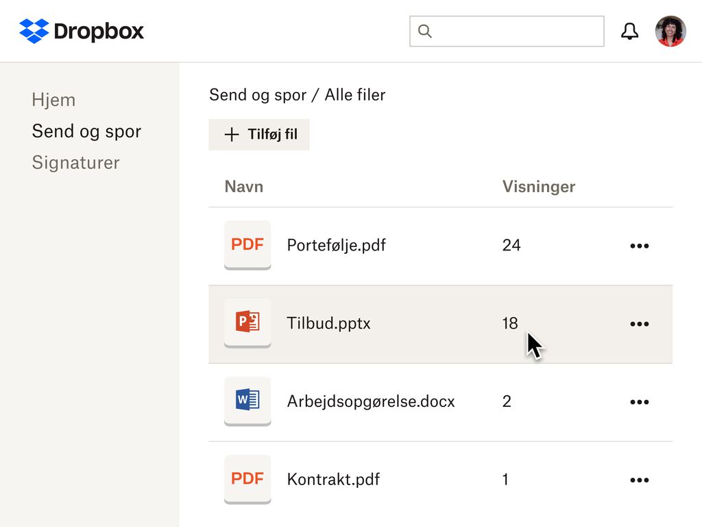 Løsning til tilbudsadministration – Dropbox