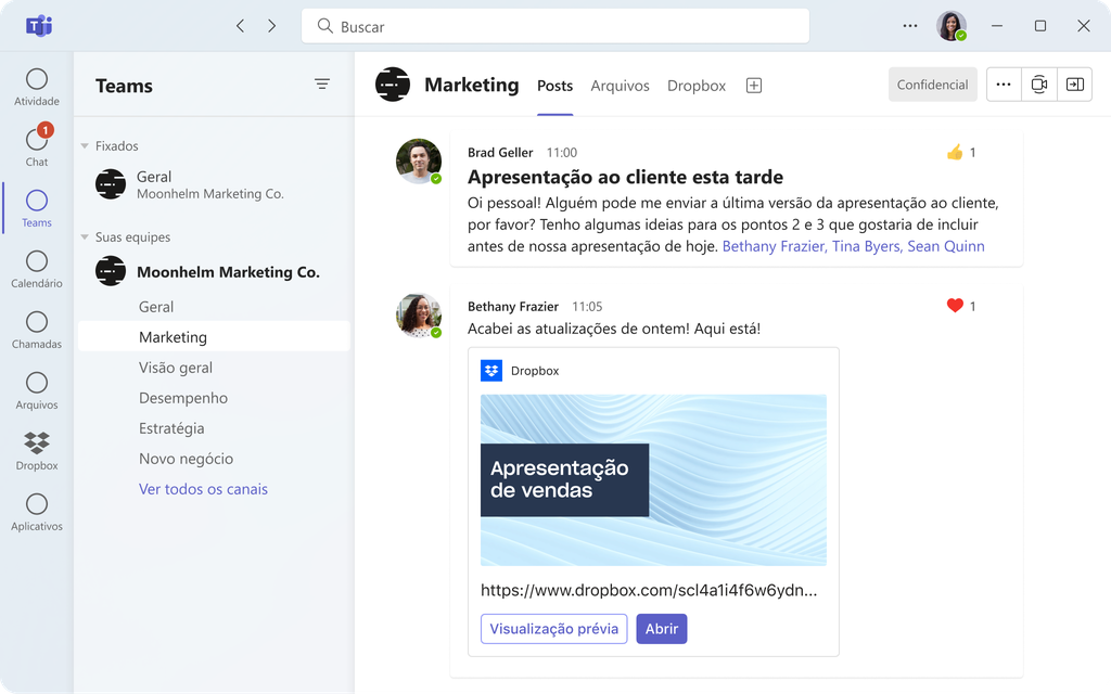 Integração do Dropbox e do Microsoft Office 365 - Dropbox