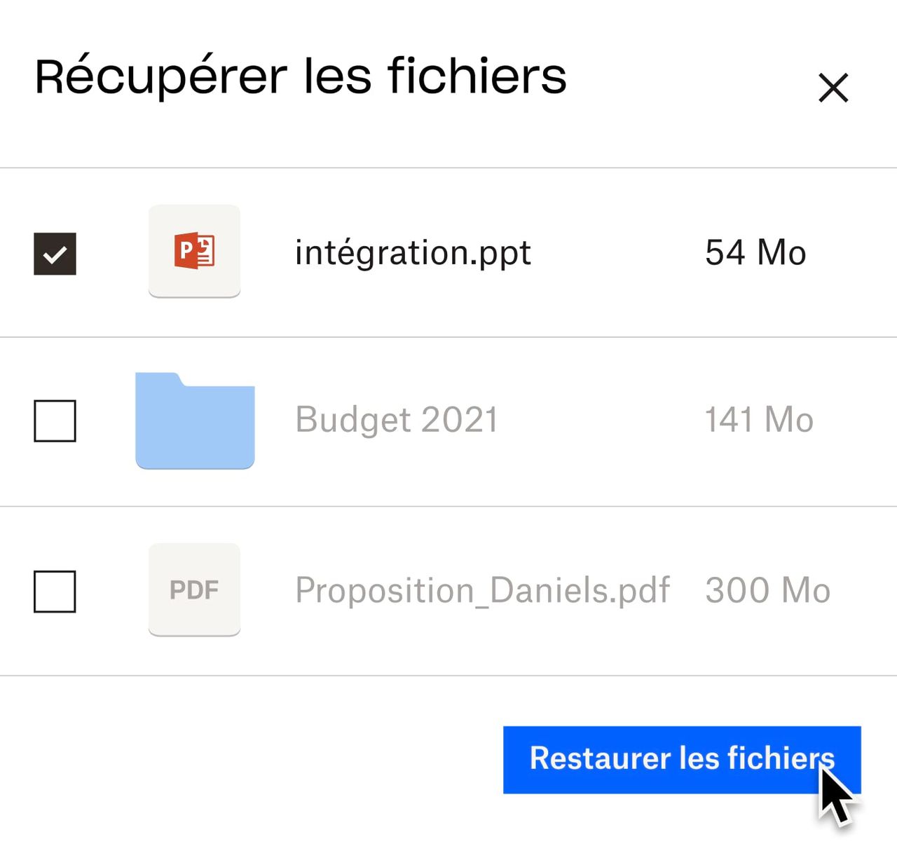 Option d'historique étendu des versions