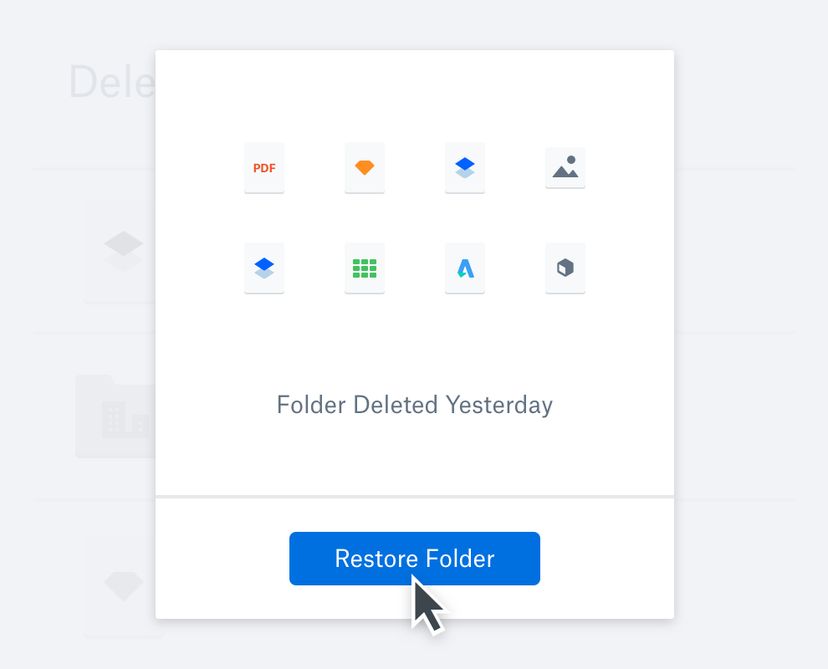 Deleted file recovery and file version history - Dropbox