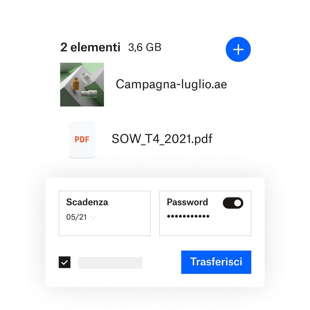 Trasferimento file per una condivisione veloce e sicura - Dropbox