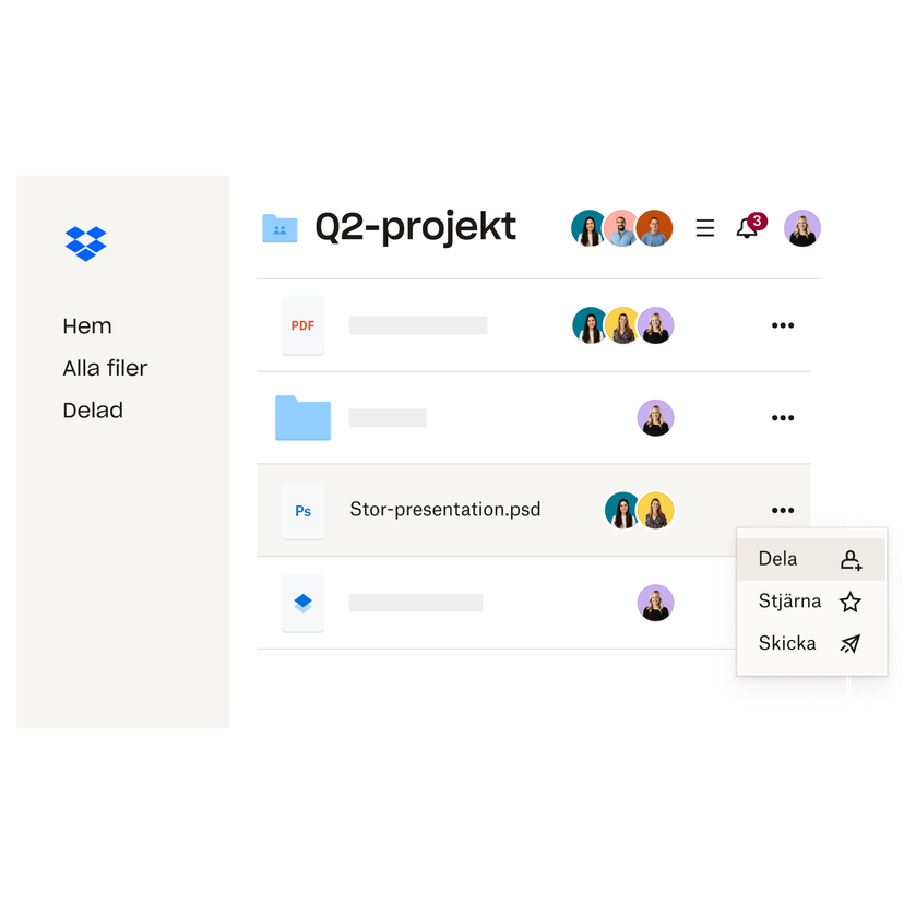 Skicka och för över stora filer enkelt – Dropbox