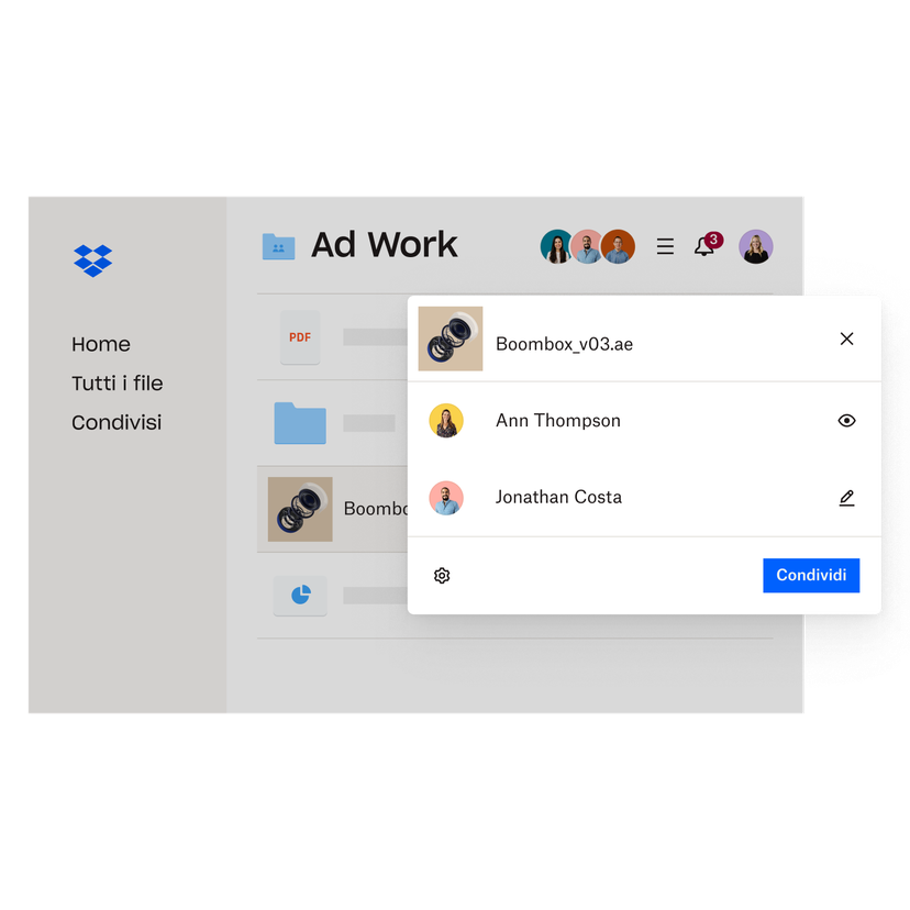 Condivisione sicura dei file - Condivisione di documenti e link - Dropbox