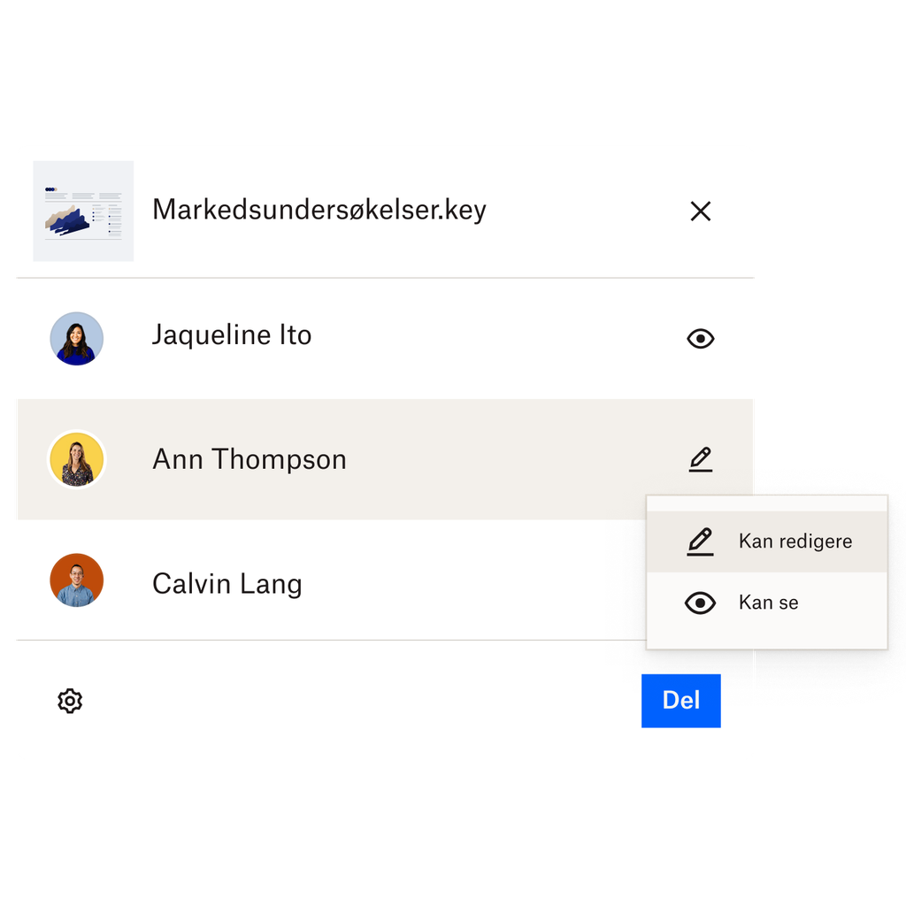 Sikker fildeling – Del dokumenter og koblinger – Dropbox