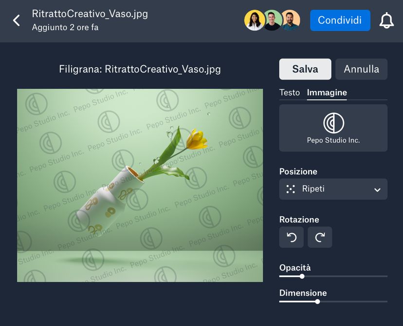 Aggiungere filigrane a file di immagine e PDF