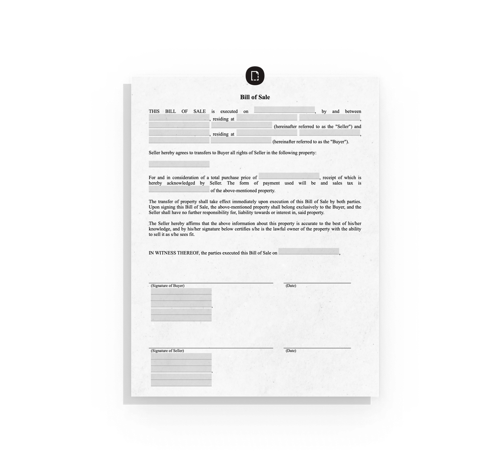 Easily Editable Bill of Sale Template - Dropbox