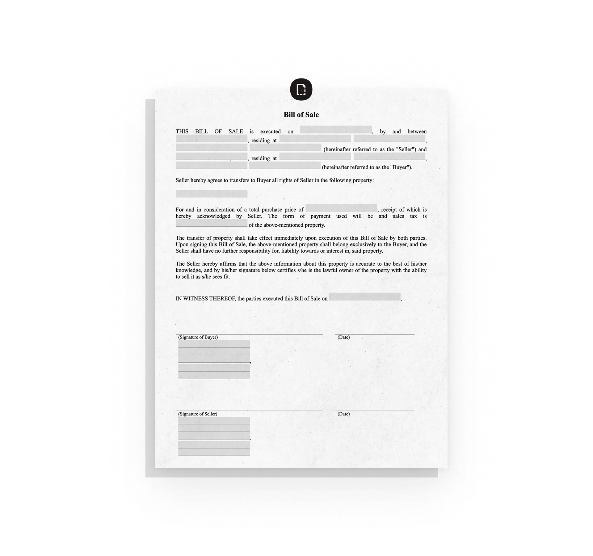 Easily Editable Bill of Sale Template - Dropbox