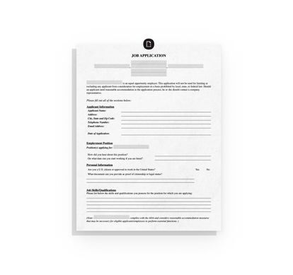Easy-To-Use Job Application Form Template - Dropbox