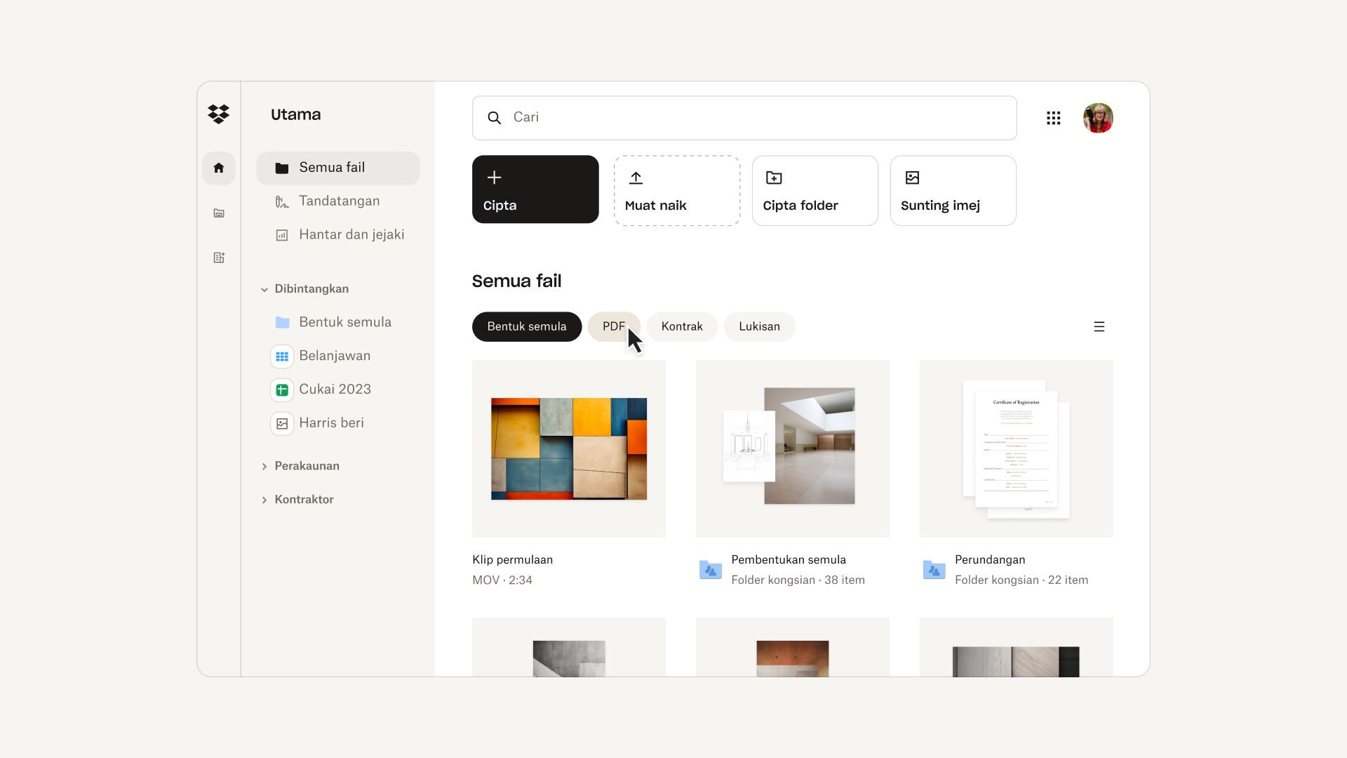 Kemas kini Produk Dropbox