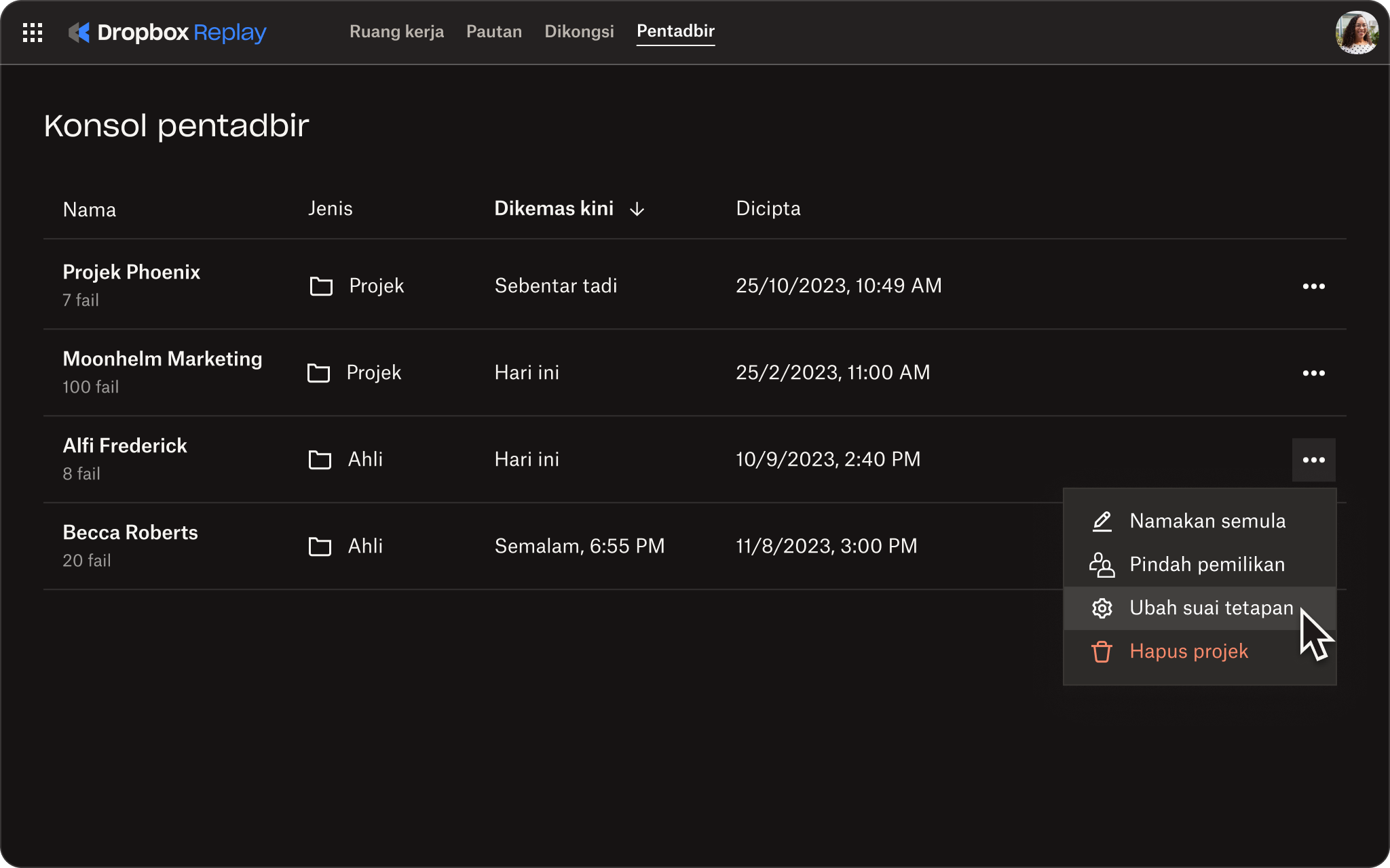 Kemas kini Produk Dropbox
